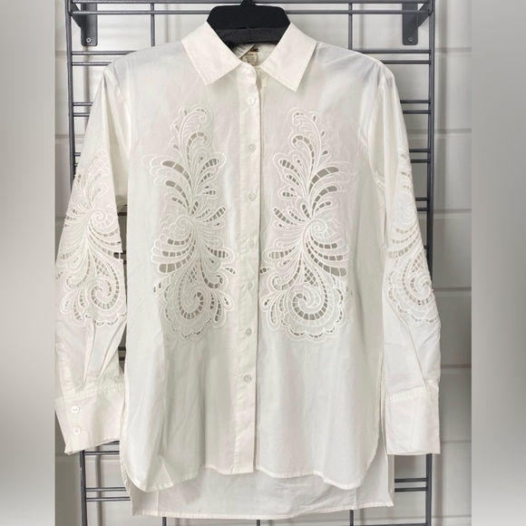 Magaschoni | Tops | Magaschoni Cream Cotton Shirt | Poshmark